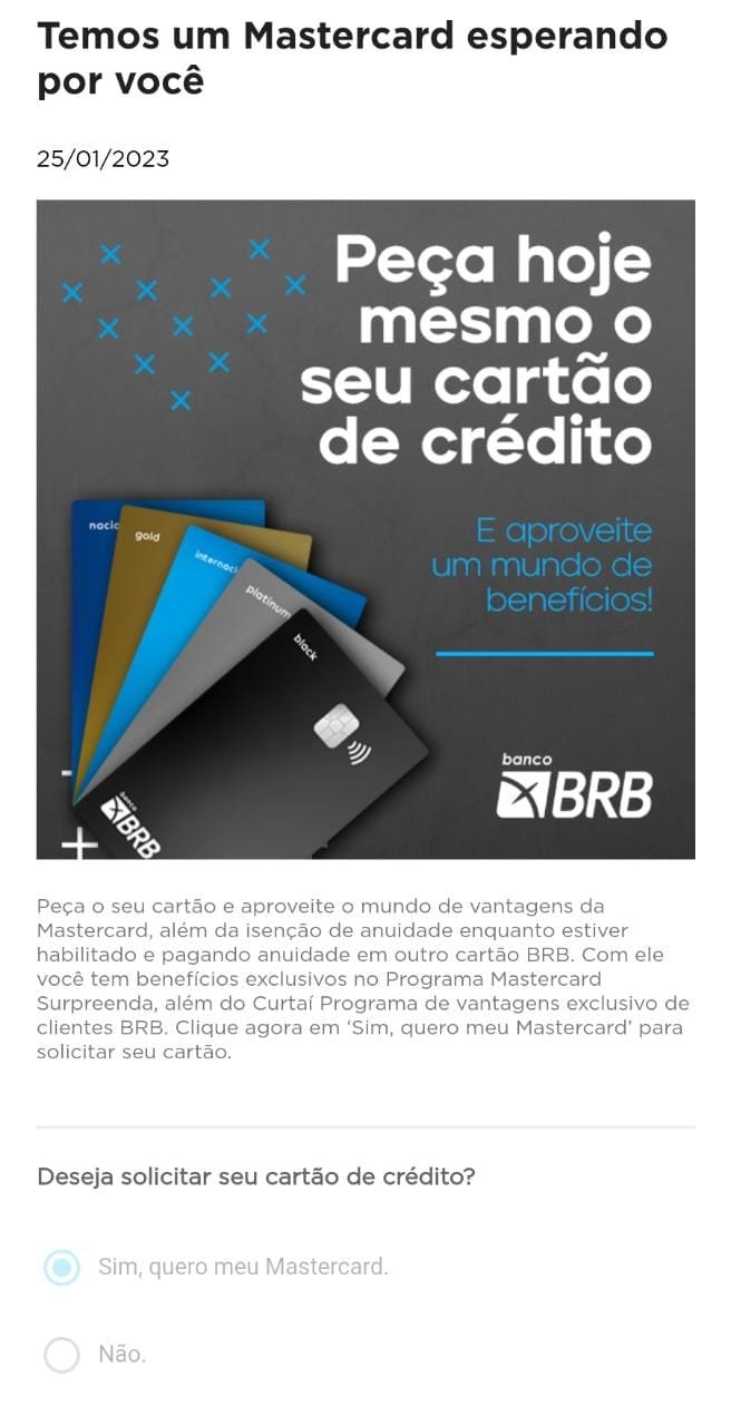 MEGA PROMOÇÃO DOS CARTÕES MASTERCARD DO BRB SEM ANUIDADE. CHEGOU A SUA ...