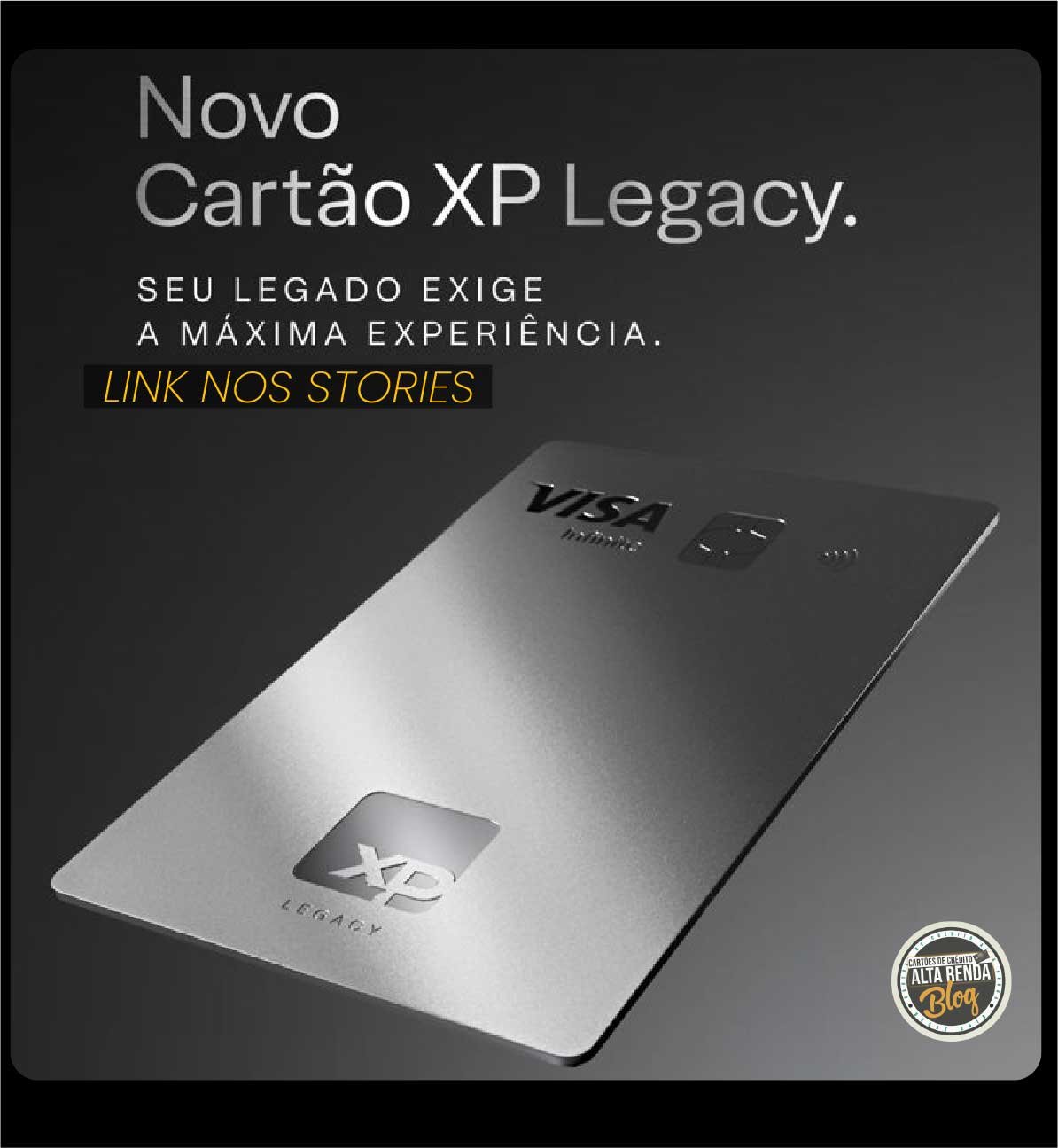 Design Revelado! Novo Cartão XP Legacy: Exclusivo e Até 7,5 Pontos por ...